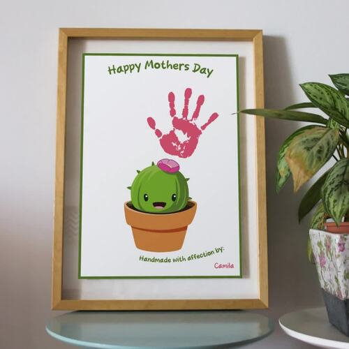 2024 Mothers Day Cactus Keepsake Handprint Craft - Activity Gift Card ...