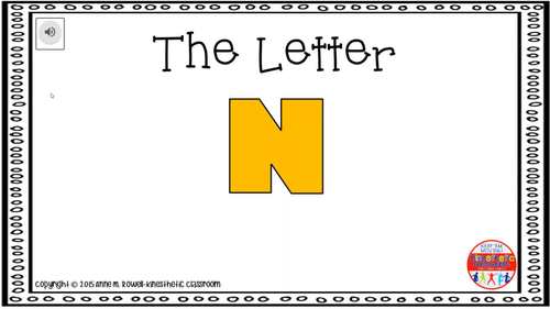 Alphabet Book - Letter Sounds Writing and Tracing Emergent Reader Letter N