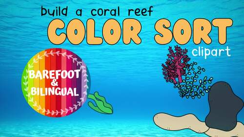 Coral Reef Color Sorting Clipart - Ocean Clipart | TPT
