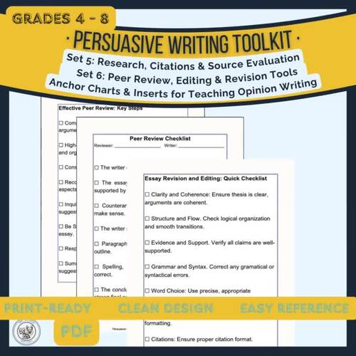 Persuasive Writing Posters & Inserts | Research & Revision Visual Toolkit