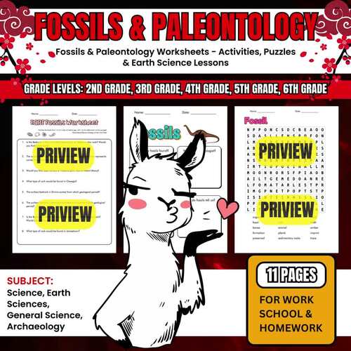 Fossils & Paleontology Worksheets - Activities Puzzles & Earth Science ...