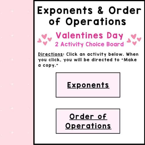 Exponents Order of Operations | Valentines Math Mystery Picture Digital ...
