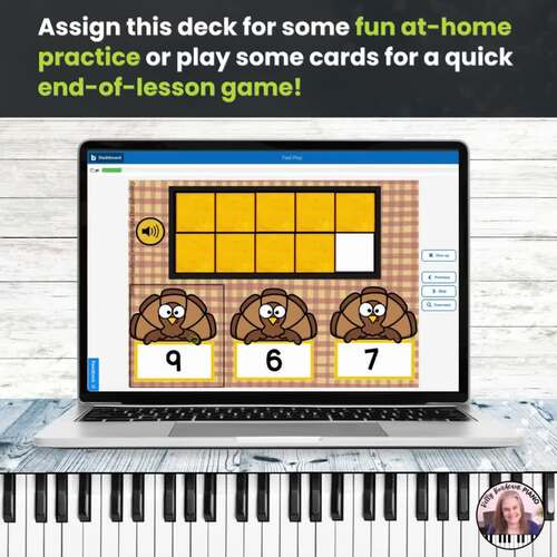 Counting with 10 Frames Thanksgiving BOOM™ Cards - Numbers 1-10 - Turkeys