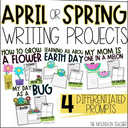 Spring Writing Prompts and April Bulletin Board | Earth Day, Mothers ...