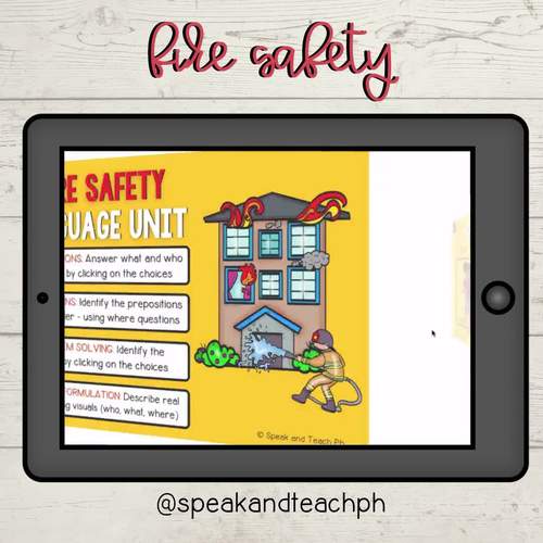Fire Safety Language Activities Speech Therapy No Prep Boom Cards™