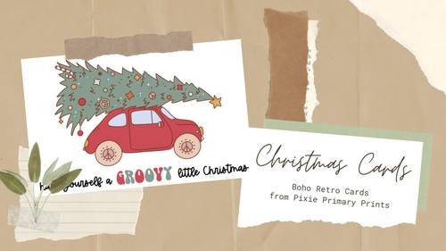 25 Christmas Card Bundle-Groovy, Retro, Boho Aesthetic Cards by Pixie ...