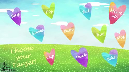 Articulation Game | For speech sounds or consonant deletion in CVC words