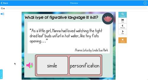 Prairie Lotus | Figurative Language Activity | BOOM CARDS™ by Teaching ...