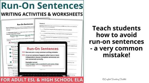 Sentence Correction Worksheets Grammar Worksheets Punctuation - Run On ...