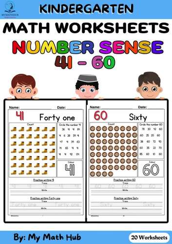 Number Sense 41 to 60 Kindergarten No Prep Printable Worksheets by MY ...