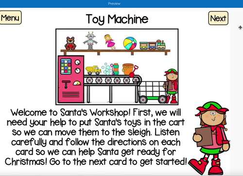 Santa's Workshop Boom Cards™ Christmas Speech Therapy Winter Language ...