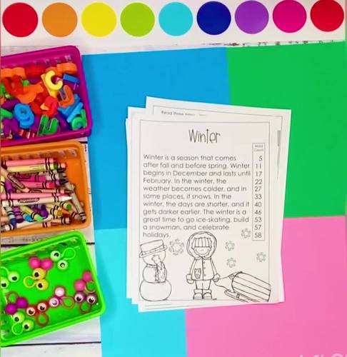 Winter Reading Fluency Passages and Comprehension Questions | TPT