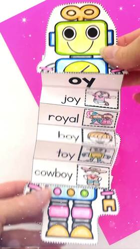 BUNDLE OY and OI Phonics Crafts with Flashcards Spelling Worksheets ...