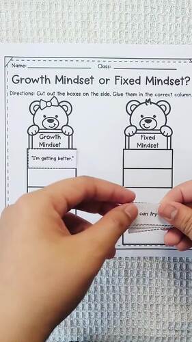 Growth Mindset or Fixed Mindset? Cut and Paste Sorting Activity | SEL ...