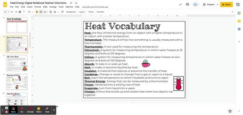 Heat Energy Digital Notebook | Heat Notes & Activities Heat Energy ...