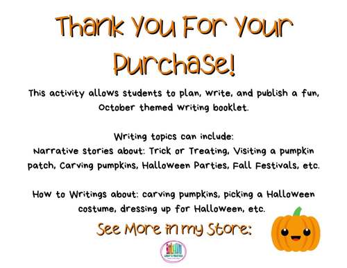 Narrative or Informative Pumpkin Writing and Craft by Libby's Firsties
