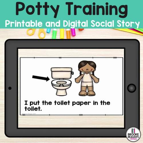 Potty Training- Using the Restroom Social Story, Reward Charts, Visual ...