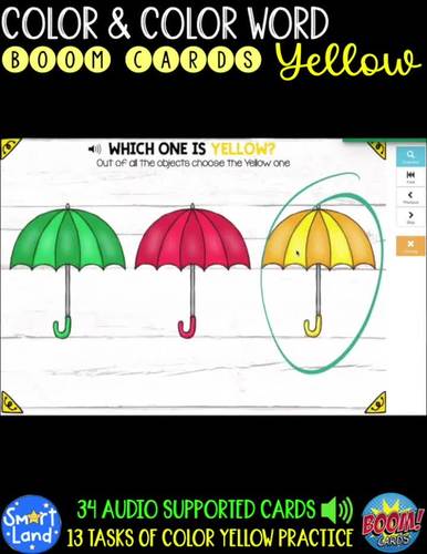 Learning Colors and Color Words digital cards | YELLOW by Smart Land ...