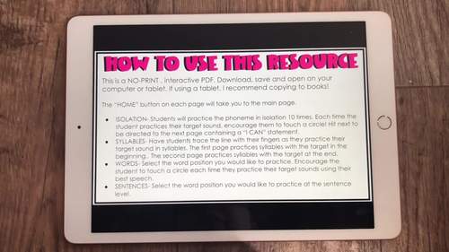 DISTANCE LEARNING Speech Therapy Articulation Drill for the R SOUND- NO ...