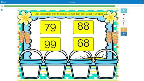 Summer Math Ordering Numbers Up To 100 BOOM CARDS by The British Kitty