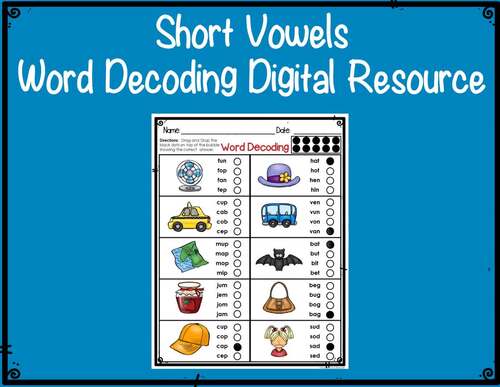 Digital Short Vowels Word Decoding for Google Slides: Individual ...
