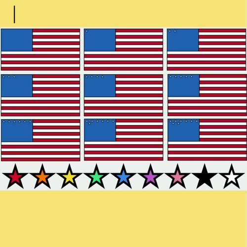 4th of July Independence Day (Counting Stars on the USA Flag) - Clipart