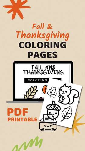 Thanksgiving Coloring Pages Printable for Kids - Preschool to 1st Grade