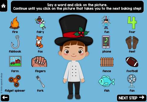 Christmas Baking - F - Digital Articulation Game - PowerPoint & Boom Cards™