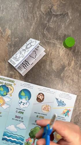 Gods 7 Days of Creation Story Mini Coloring Book Craft Kids Genesis ...