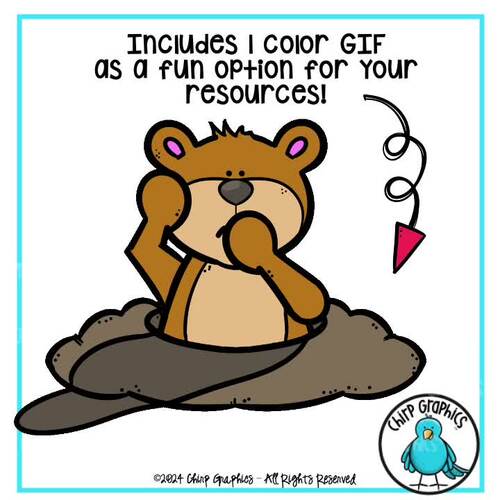 Groundhog Cuties Clip Art Set by Chirp Graphics | TPT