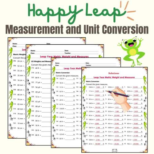 Leap Year Measurements: Metric Conversion Worksheets - US Weights and ...