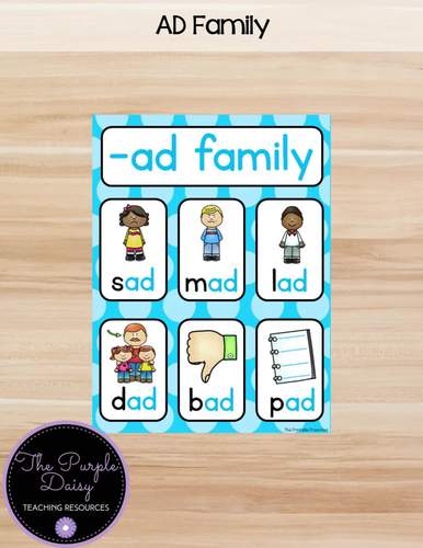 AD Word Family CVC Games Activities and Worksheets | TpT