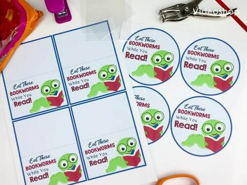 Bookworm Reading Treat Tags | Back To School Gift | End of Year Gift
