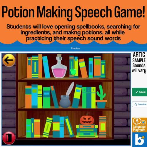 L Articulation Make a Potion Halloween BOOM CARDS Speech Therapy Game