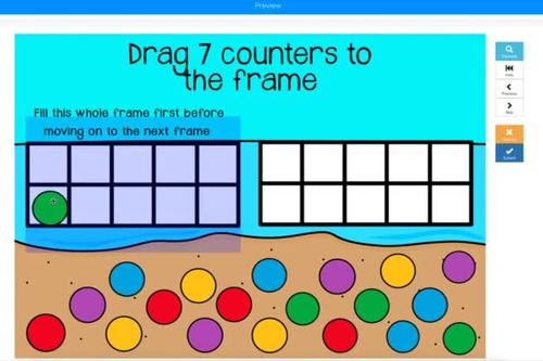 Ten Frame Fill with numbers 1-20 Boom Cards™ Digital Task Cards!