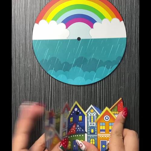 Weather Craft Spinner | Moving Rainbow and Rain Activity for Kids