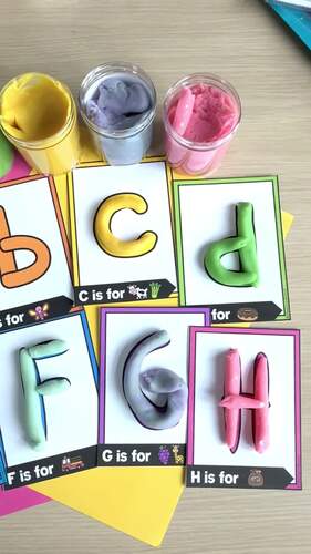 Alphabet Playdough Mats Uppercase Lowercase Letter Fine Motor ...