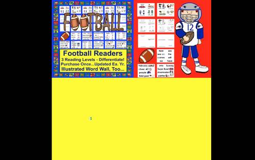 Football Mini Books Updated Big Game 2022 - 3 Levels & Illustrated Word ...