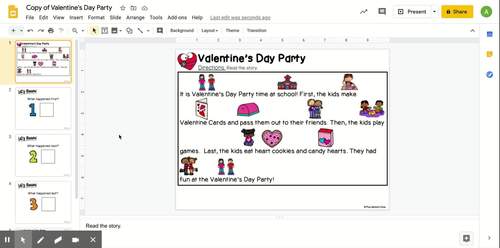 Digital February Story Retelling and Sequencing for Google Slides ...