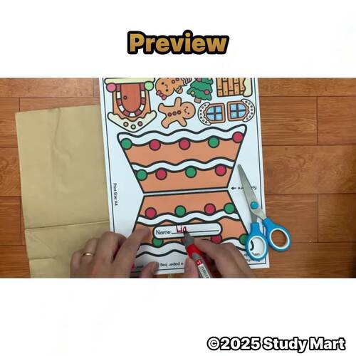 Gingerbread House Paper Bag Craft/Gift Bag by Study Mart | TPT