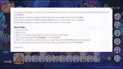 Basic Duration of the notes | Music Board Game | Smores and Ladders