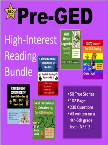 Pre-GED High-Interest Reading Super Bundle (2nd-5th grade level)