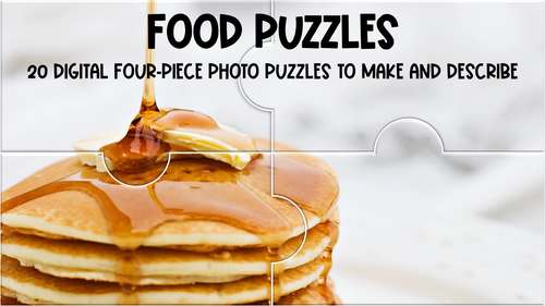 Food Puzzles | Autism AAC | PreK | Kinder | Early Intervention | Special Ed