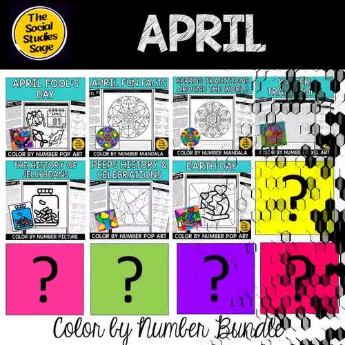 April Holidays Color By Number Reading Comprehension Bundle - Easter ...
