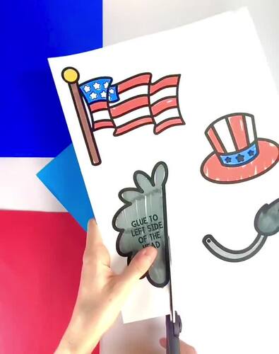 4th Of July Donkey Moveable Animal Paper Puppet Doll Art Craft Summer ...