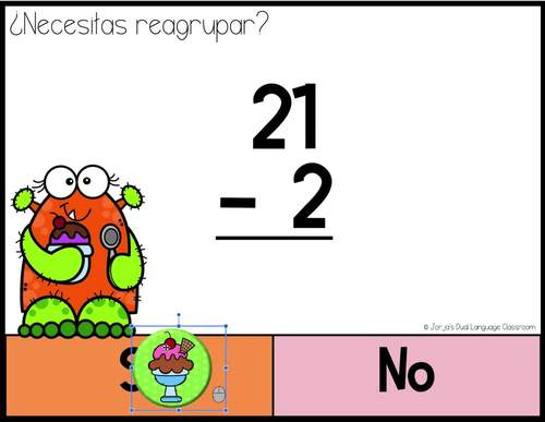 Restas reagrupar DIGITAL para Seesaw™ o Google Slides™ Subtracion in ...