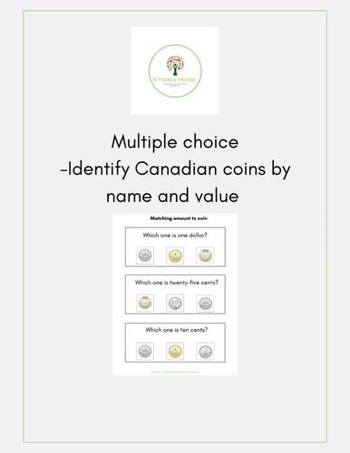 Money-Identify CANADIAN coins WORKSHEETS, by name and value, multiple ...
