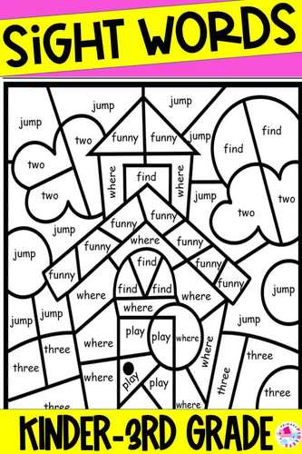 BACK TO SCHOOL Color by Code Sight Words Primer 1st 2nd 3rd Grade Bundle