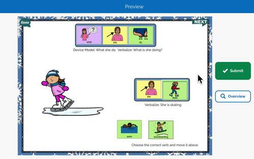Winter AAC Core Vocabulary Activities Modeling Core Expressive Language