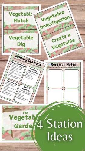 Vegetable Garden Sensory Bins - 4 Station Ideas, Signs, Printable Parts ...